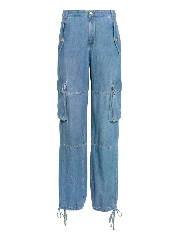 Moschino Drawstring-hem Cotton Cargo Jeans - Blue