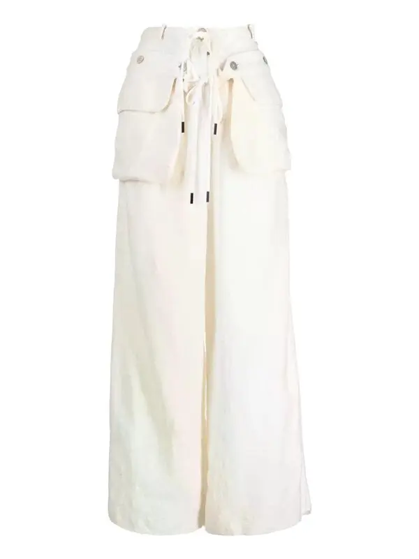 Masnada Detachable-belt Wide-leg Trousers - Neutrals