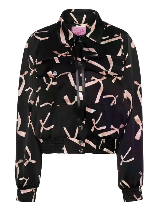 Pinko X Patrick Mcdowell Printed Bomber Jacket - Black