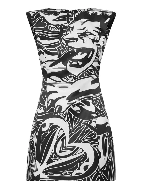 Philipp Plein Duchesse Cap-sleeve Minidress - Black