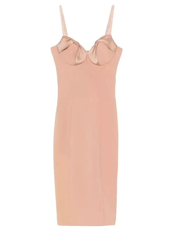 Elisabetta Franchi Bow-embellished Midi Dress - Neutrals