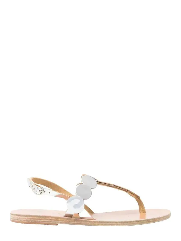 ANCIENT GREEK SANDALS Ilios Leather Sandals - Silver