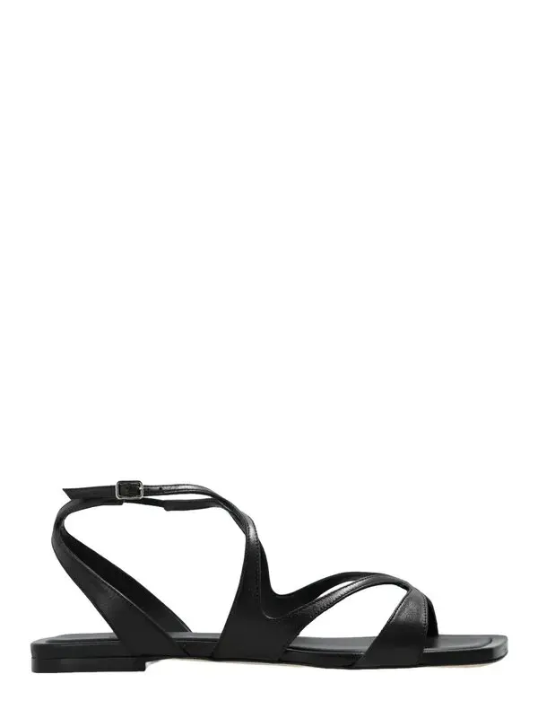 JIMMY CHOO Ayla Nappa Leather Sandals - Black