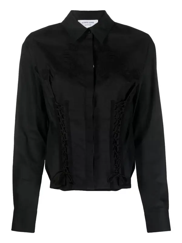 MARINE SERRE Regenerated Corset Shirt - Black