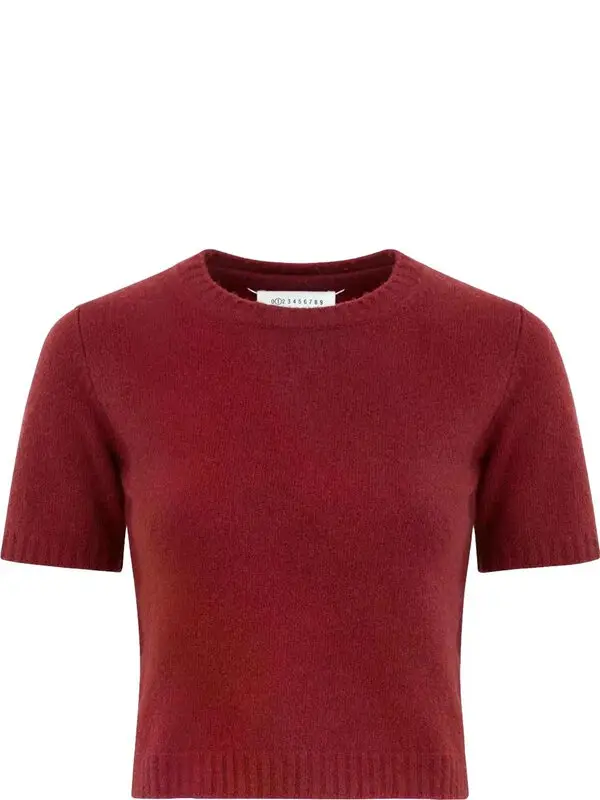 MAISON MARGIELA Cropped Wool Top - Red