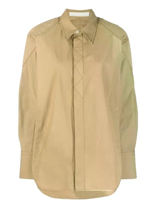 DION LEE Contrast Stitching Shirt Jacket - Neutrals