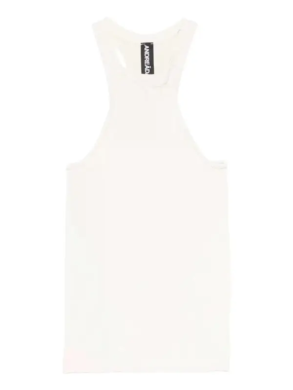ANDREĀDAMO Fine Ribbed Tank Top - Neutrals