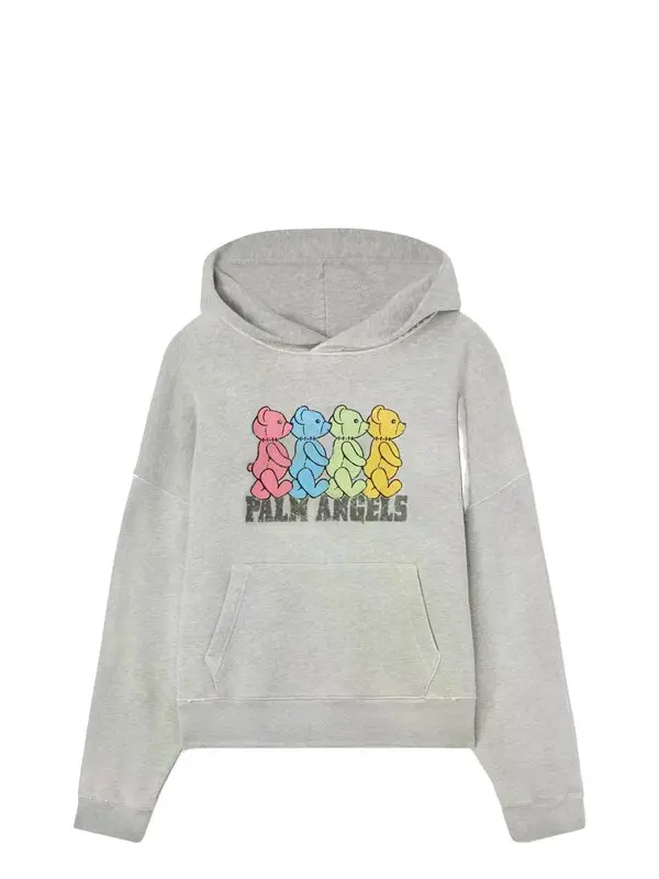 Palm Angels Crossroads Bear Hoodie - Grey