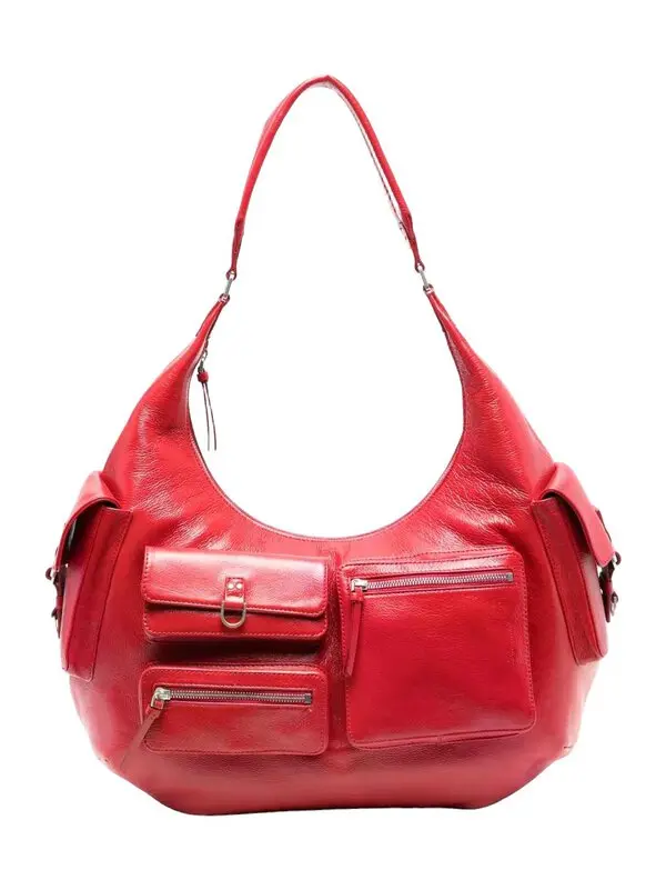 Blumarine Grained Calf Leather Hobo Bag - Red