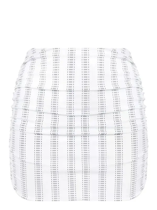 AMIR SLAMA Stripe-print Mini Skirt - White