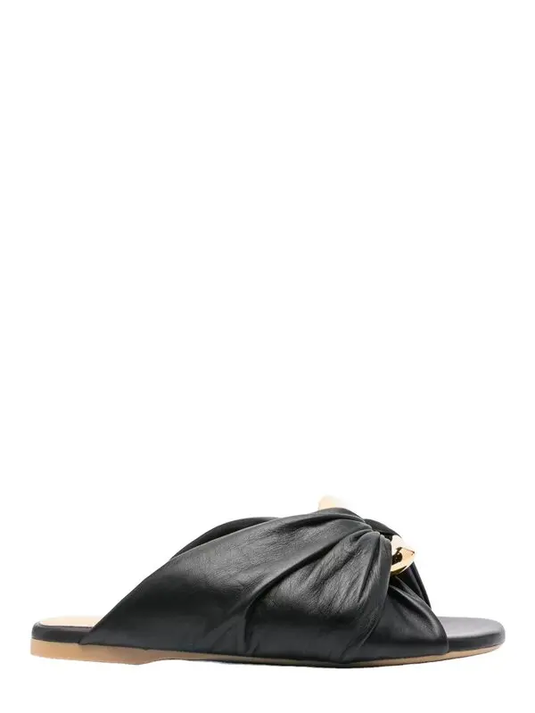 JW Anderson Corner Leather Flats - Black