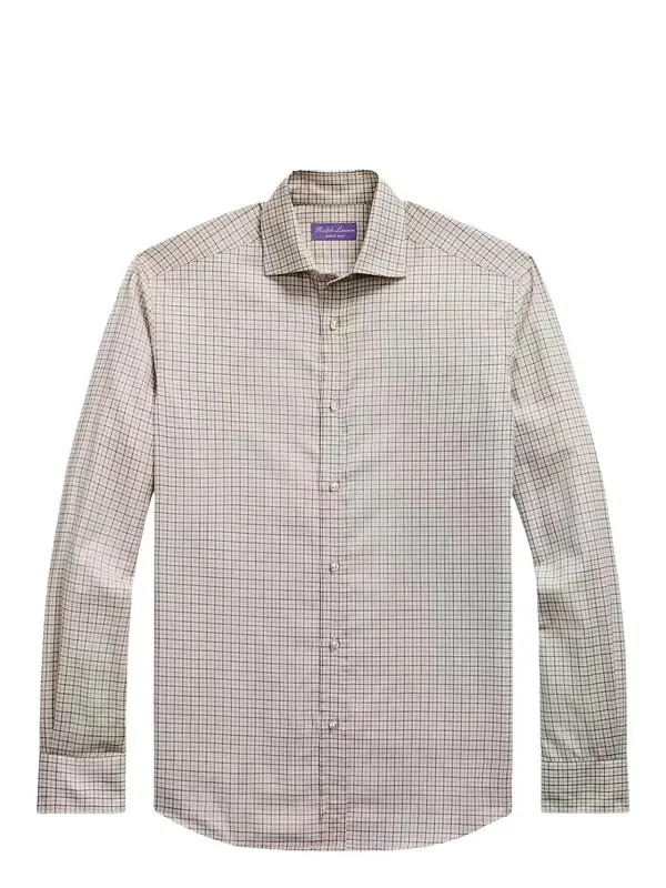Ralph Lauren Purple Label Plaid-check Shirt - Grey