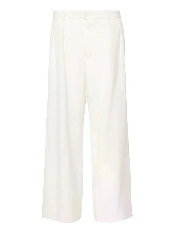 Wardrobe.NYC Low-waisted Wide Leg Trousers - Neutrals