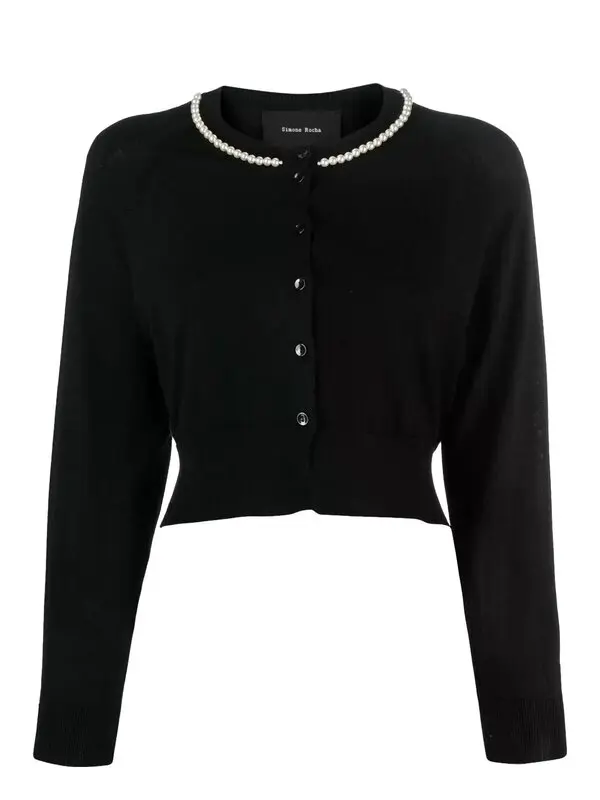 Simone Rocha Pearl-embellished Cardigan - Black