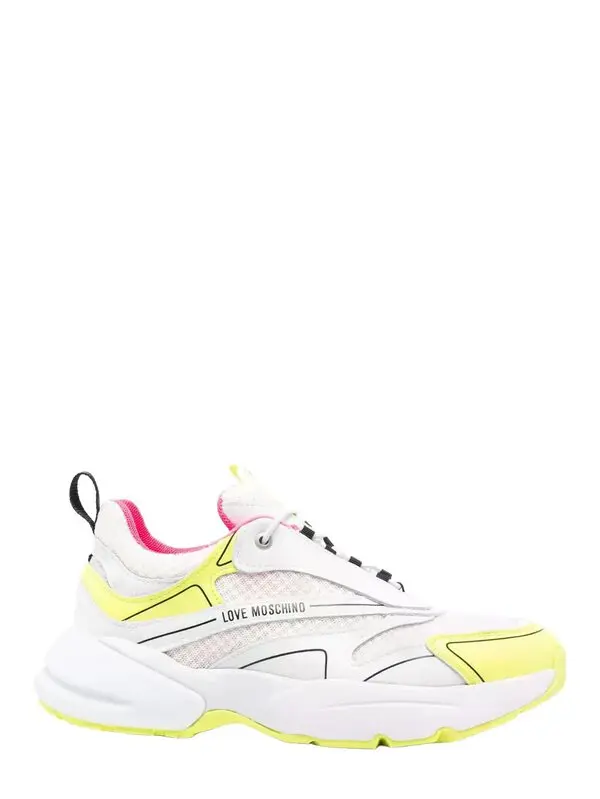 Moschino Logo-print Panelled Mesh Sneakers - White