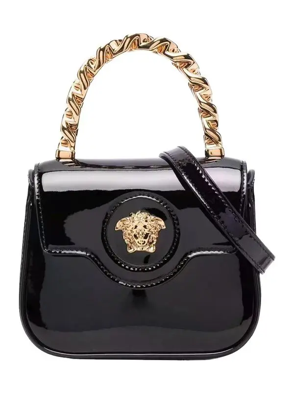 Versace La Medusa Patent Mini Bag - Black