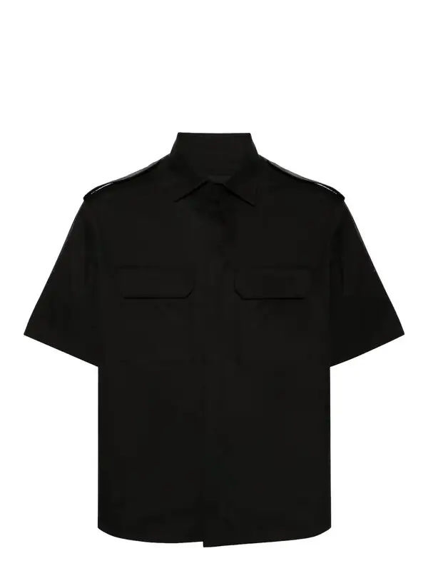 Neil Barrett Short-sleeve Poplin Shirt - Black
