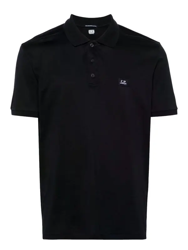 C.P. COMPANY Logo-patch Jersey Polo Shirt - Blue
