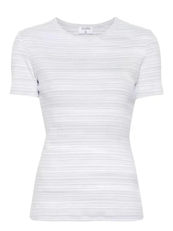 Filippa K Striped Ribbed T-shirt - Blue