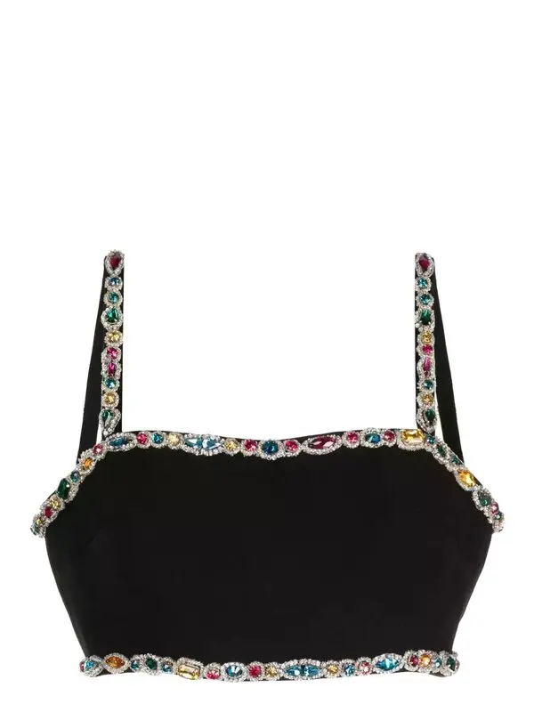 Zuhair Murad Embellished Cropped Bra Top - Black