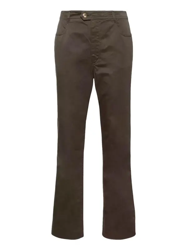 Saint Laurent Straight-leg Cotton Trousers - Brown
