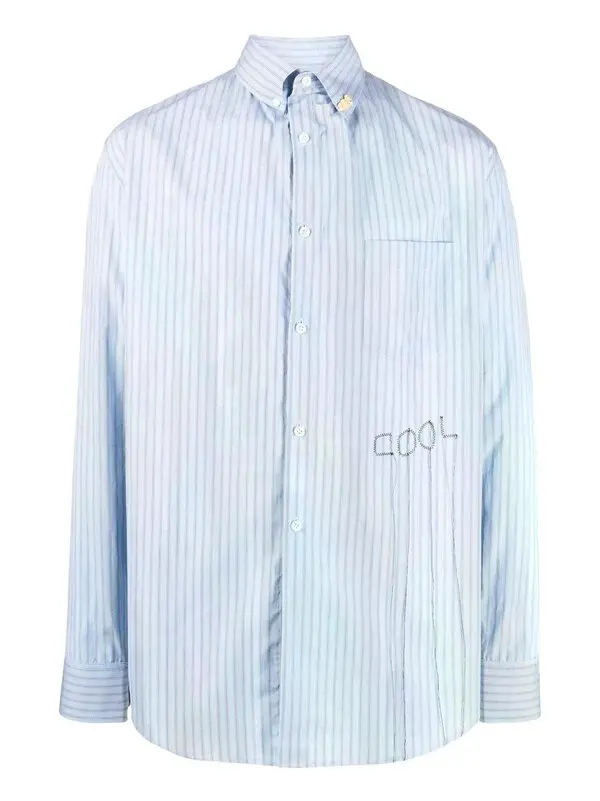COOL T.M Striped Cotton Shirt - Blue