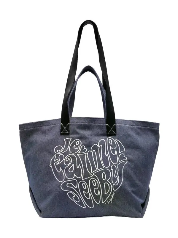 See By Chloé Je T'aime Denim Tote Bag - Blue