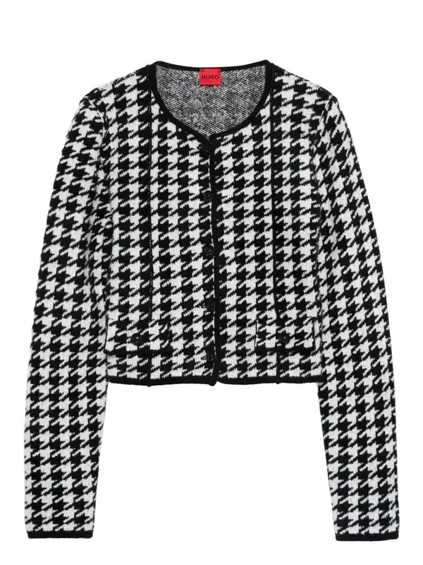 Hugo Houndstooth-pattern Cardigan - Black