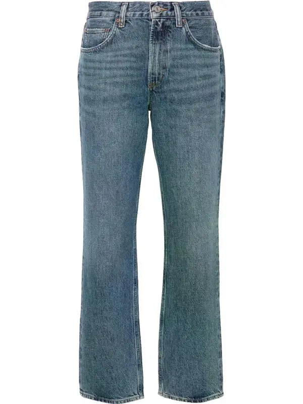 AGOLDE Valen Straight Leg Cropped Jeans - Blue
