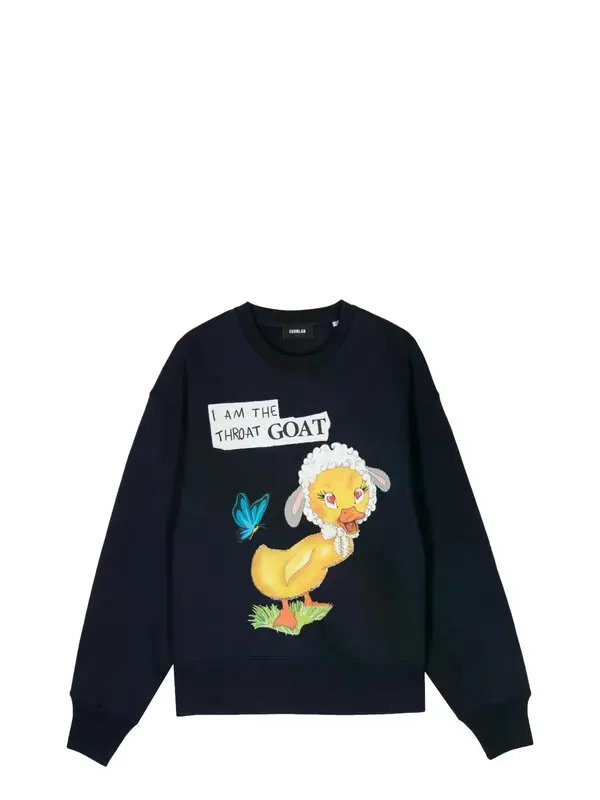 EGONLAB Graphic-print Cotton Sweatshirt - Blue