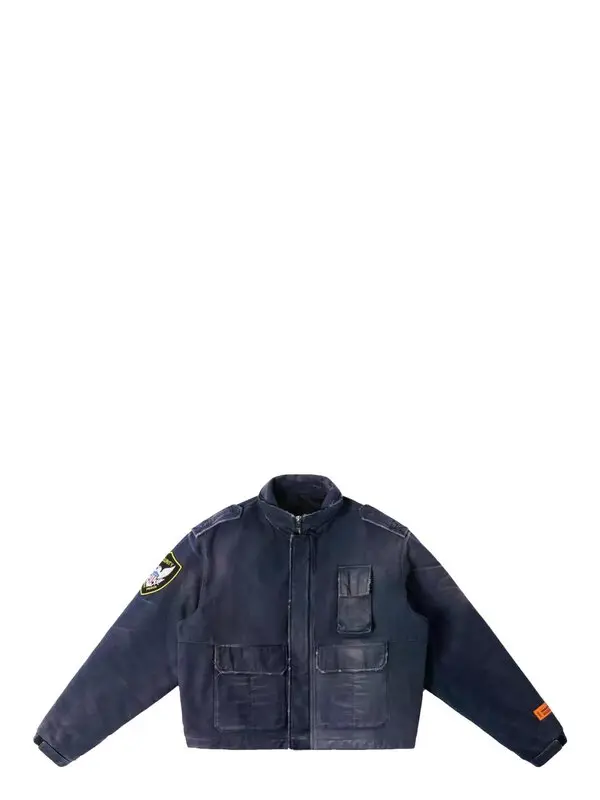 Heron Preston Eagle-patch Distressed Jacket - Blue