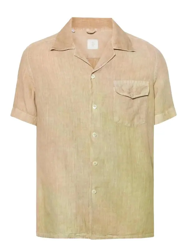 Eleventy Short-sleeve Linen Shirt - Neutrals