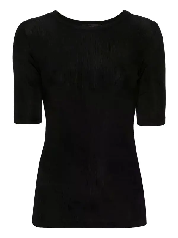 Fabiana Filippi Cut-out Fine-ribbed T-shirt - Black