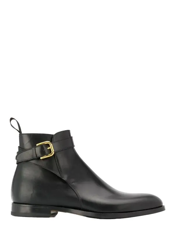 SCAROSSO Taylor Buckled Ankle Boots - Black