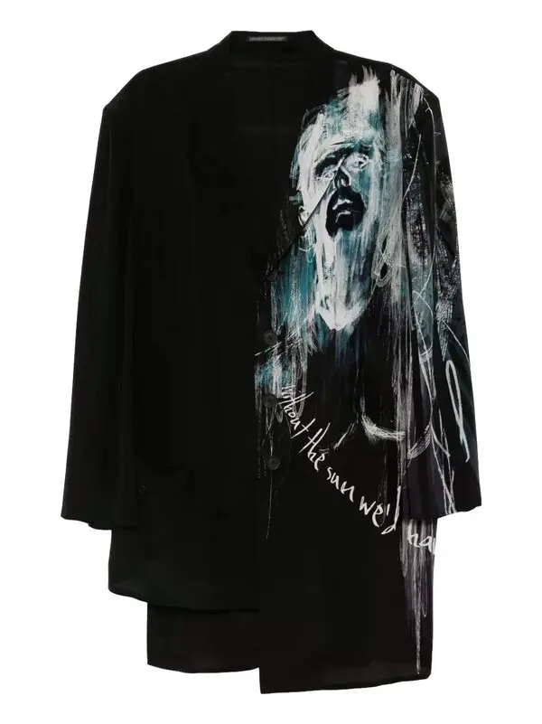 Yohji Yamamoto Pattered Blazer - Black