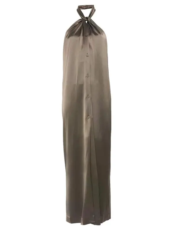 Nanushka Elima Halterneck Satin Dress - Brown