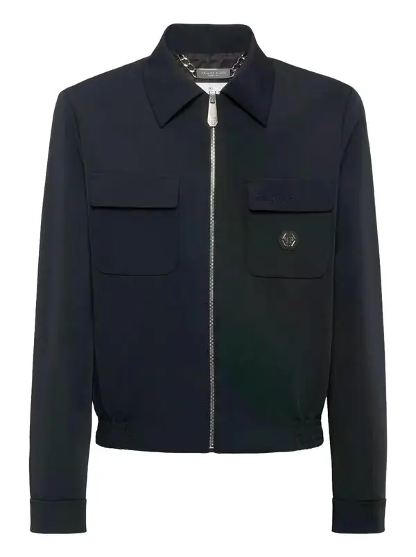 Philipp Plein Logo-plaque Jacket - Blue