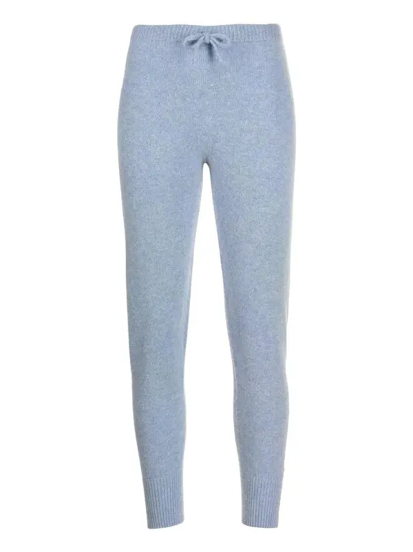 MADISON MAISON Laminated-stripe Cashmere Trousers - Blue