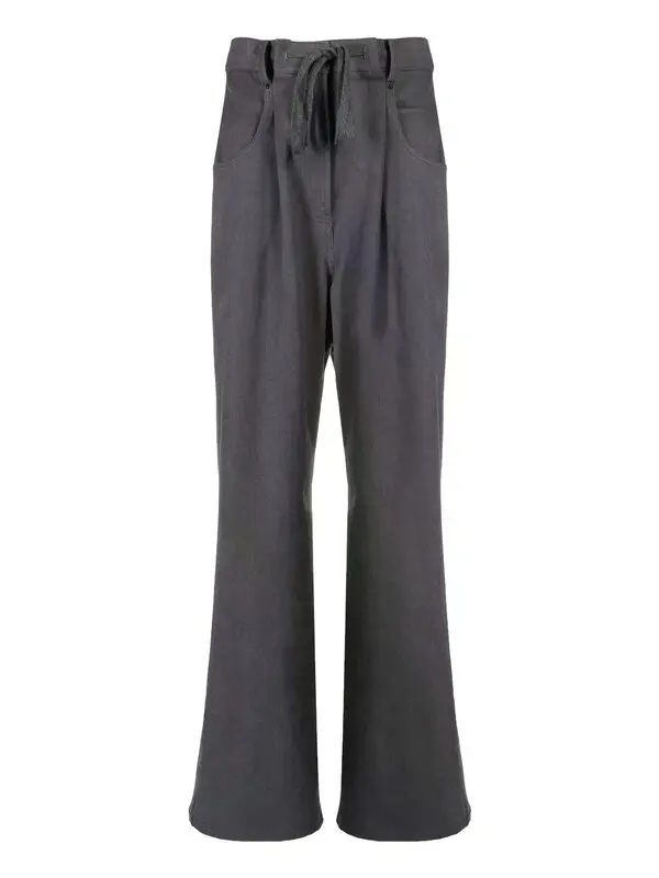 Goen.j Drawstring Straight-leg Trousers - Grey