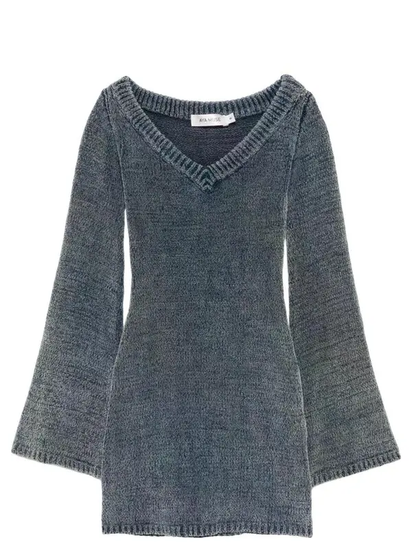 AYA MUSE Knitted Mini Dress - Blue