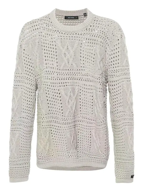 DAILY PAPER Crochet-knit Cotton Jumper - Grey