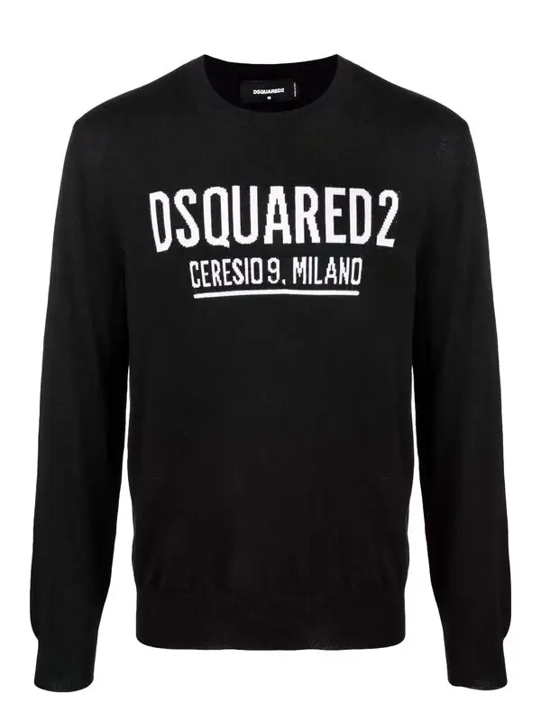Dsquared2 Ceresio Crew-neck Intarsia-knit Jumper - Black