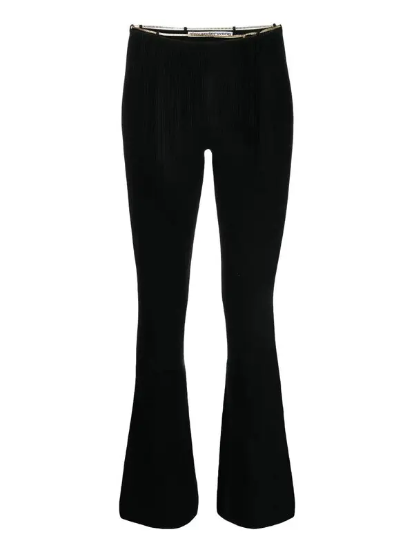 Alexander Wang Ribbed Chain-link Flared Trousers - Black