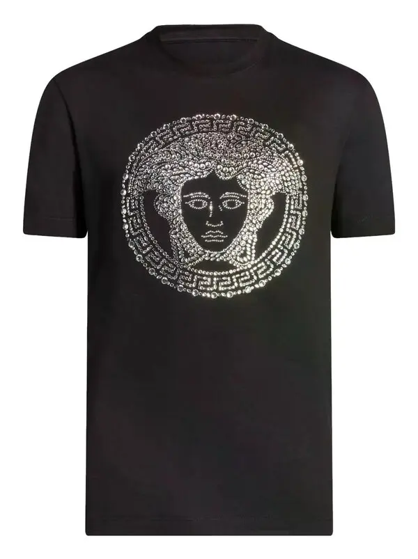 Versace Medusa-rhinestone T-shirt - Black