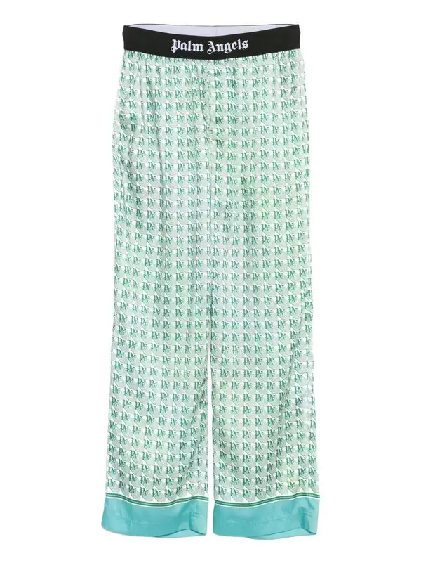 Palm Angels Monogram-print Trousers - Green