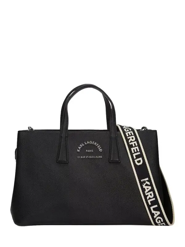 Karl Lagerfeld Rue St-guillaume Logo-plaque Tote Bag - Black