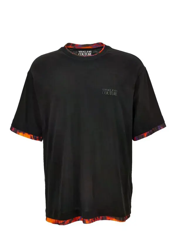 Versace Contrast Trim T-shirt - Black