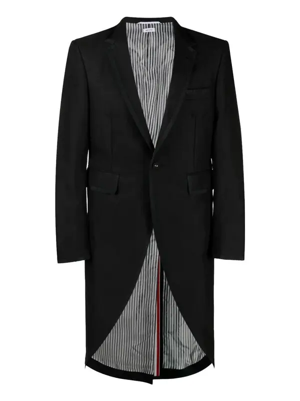Thom Browne Single-breasted High-low Coat - Black