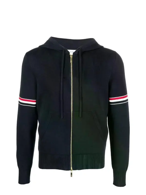 Thom Browne Striped Zip-up Hoodie - Blue