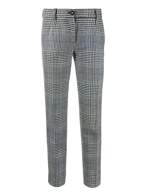 Dolce & Gabbana Low-rise Glen Plaid Trousers - Black